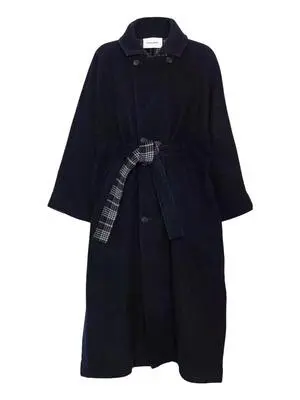 Henrik Vibskov Plaid-belt Coat - Blue