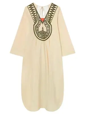 La DoubleJ Embroidered Twin Flame Dress - Neutrals