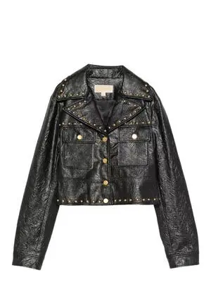 Michael Kors Studded Crinkled Jacket - Black