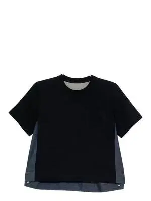 Sacai Denim X Cotton T-shirt - Blue