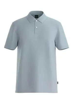 BOSS Jacquard-knit Polo Shirt - Blue