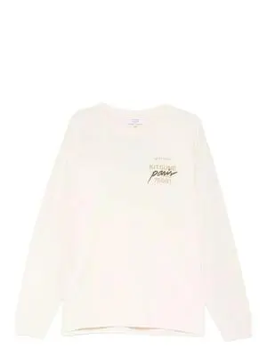 Maison Kitsuné Fox-print Long-sleeve T-shirt - Neutrals
