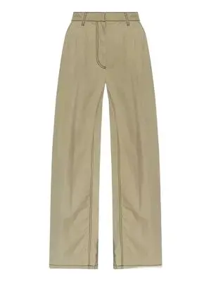 DIESEL® Contrast Stitch Wide-leg Trousers - Green