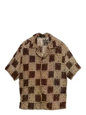 Amiri Ma Quad Checkered Crochet Shirt - Neutrals