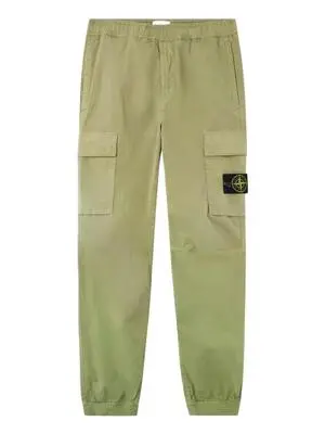 Stone Island Stretch Organic Cotton Twill Cargo Pants - Green