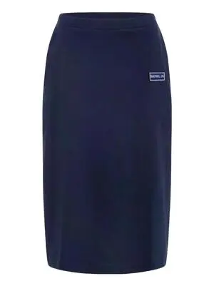 JULIE KEGELS Johanna Logo-patch Midi Skirt - Blue