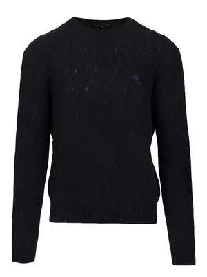 Etro Pegaso Embroidered Cashmere Sweater - Blue