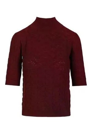 Etro Pointelle-knit High-neck Sweater - Red