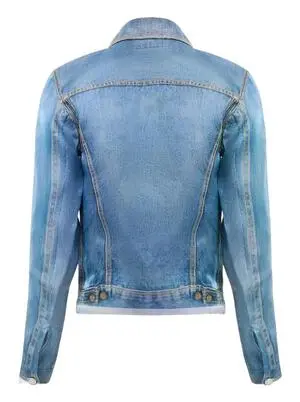Elie Saab Denim-print Organza Jacket - Blue
