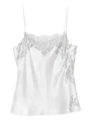 Carine Gilson Lace-trim Silk Camisole - Grey