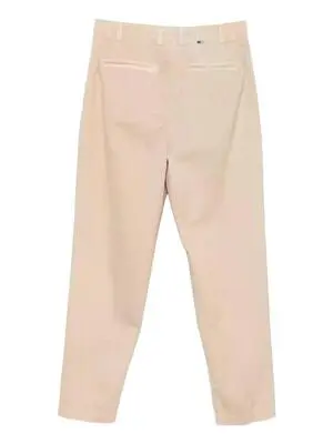 Canali Pleated Cotton Trousers - Neutrals