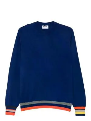 Moschino Stripe-trim Wool Sweater - Blue