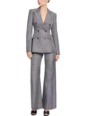 Elie Saab Prince Of Wales Check Double-breasted Blazer - Grey