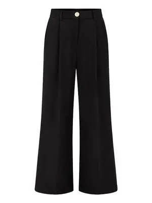 Armani Exchange Wide-leg Tailored Trousers - Black