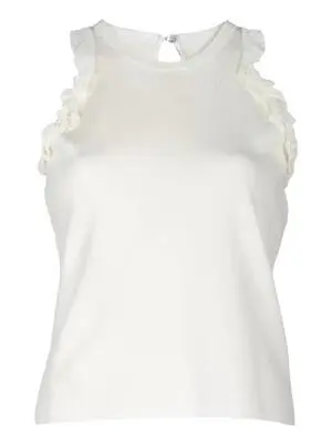 Cinq À Sept Martha Ruffle-trim Sleeveless Top - Neutrals