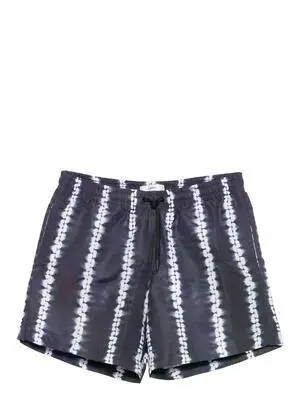 Commas Shibori Stripe Swim Shorts - Blue