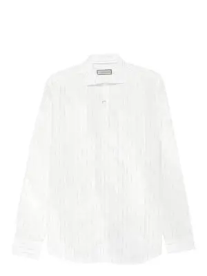 Canali Pinstripe-pattern Long-sleeve Shirt - White