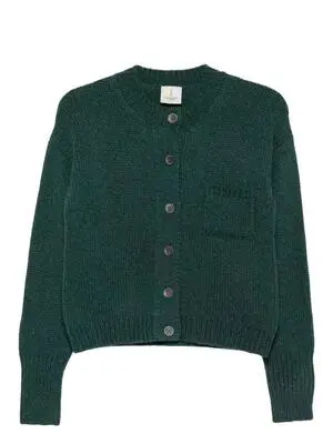 Incentive! Cashmere Erro Button-up Patch-pocket Cardigan - Green