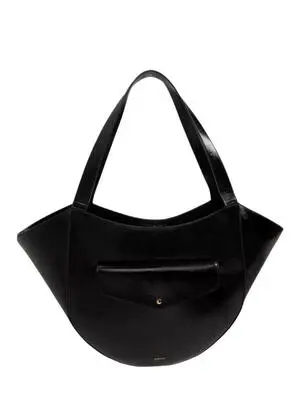 WANDLER Hortensia Slouch Leather Tote Bag - Black