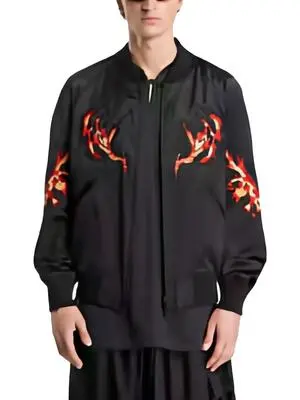Y3 Souvenir Graphic-embroidered Bomber Jacket - Black