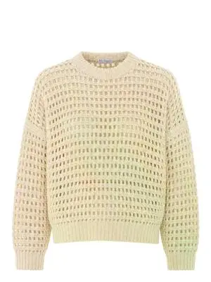 Brunello Cucinelli Sequin-embellished Open-knit Sweater - Neutrals