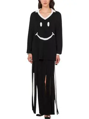 Moschino X Smiley Intarsia-knit Sweater - Black