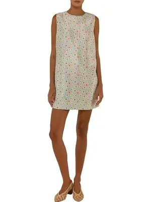 PALM. NOOSA Floral-print Sleeveless Dress - Blue