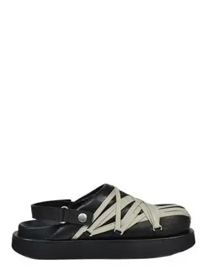 Rick Owens Lace-up Platform Mules - Black