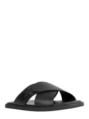 Fendi Ff Logo Crossover Strap Sandals - Black