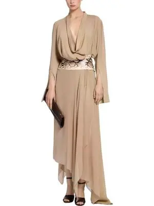 Elie Saab Draped Silk Blouse - Neutrals