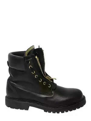 Balmain Leather Zip-up Ankle Boots - Black