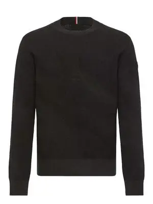 Moncler Crew Neck Cotton Sweater - Black