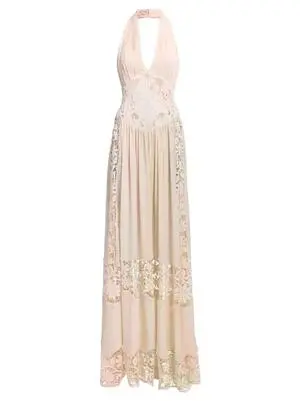 ELIE SAAB Elie Saab Halterneck Maxi Dress With Macramé Panels