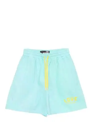 Moschino Pinstripe Logo Print Shorts - Blue