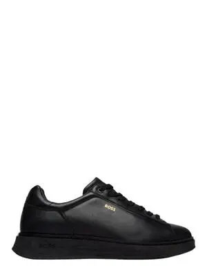 BOSS Logo-print Leather Sneakers - Black