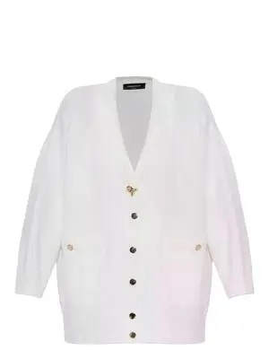 Fabiana Filippi Virgin Wool V-neck Cardigan - White