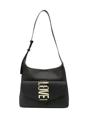 Moschino Logo-plaque Shoulder Bag - Black