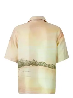 Amiri Palm Tree-print Silk Shirt - Neutrals