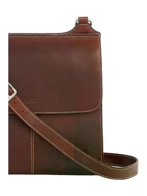OSPREY LONDON Osprey Large Smithy Leather Crossbody Bag - Brown
