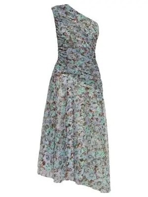 Tory Burch Floral-print Asymmetric Dress - Blue
