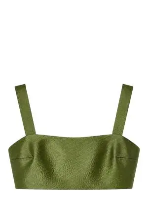 Martin Martin Billie Patterned Jacquard Crop Top - Green