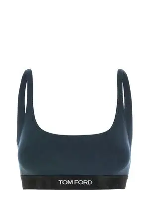 TOM FORD Logo-underband Bra - Blue