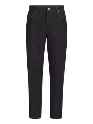 Brunello Cucinelli Indigo Cotton Contrast Stitch Jeans - Blue