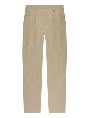 Casablanca Pleated Logo-plaque Wide-leg Trousers - Neutrals