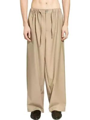 ROSE BURRITO Wool Wide-leg Trousers - Neutrals