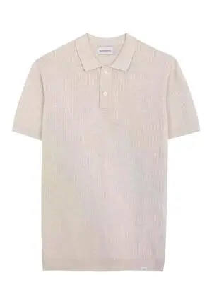 NOWADAYS Ribbed-knit Polo Shirt - Neutrals