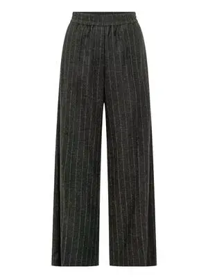 Brunello Cucinelli Pinstripe Wide-leg Trousers - Grey