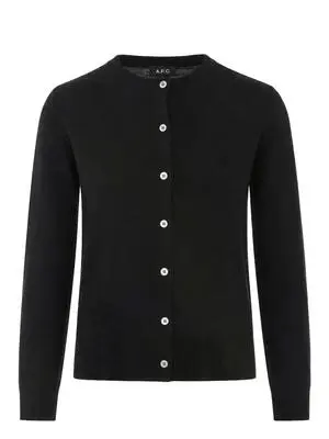 A.p.c. Embroidered Virgin Wool Cardigan - Black