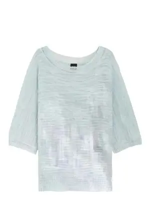 BOSS Fine-knit Three-quarter-sleeve Sweater - Blue