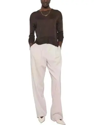 Liviana Conti Pleated Straight-leg Trousers - Neutrals